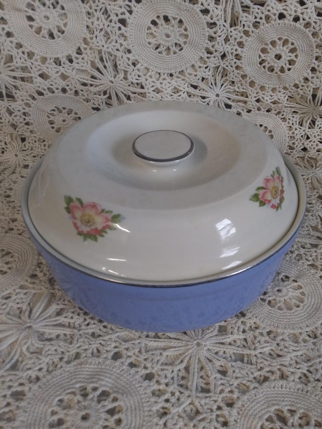 Vintage Hall "rose Parade" Casserole Bowl With Lid - Etsy