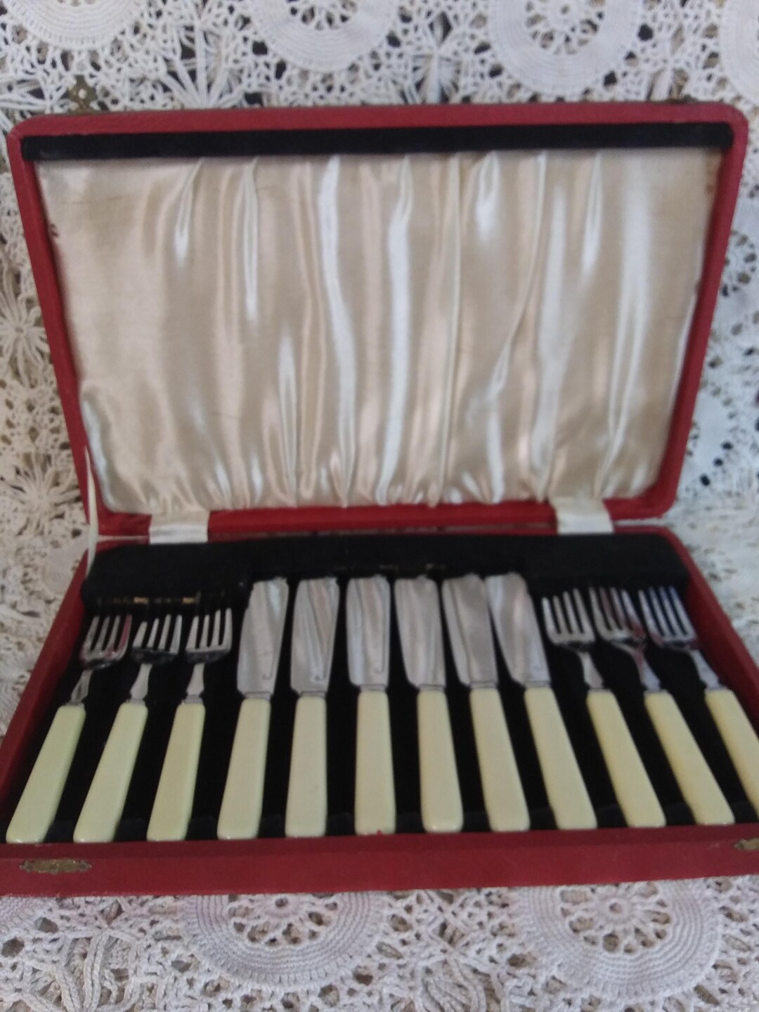 Vintage Complete Chrome Fish Silverware Set of 6 in Box - Etsy