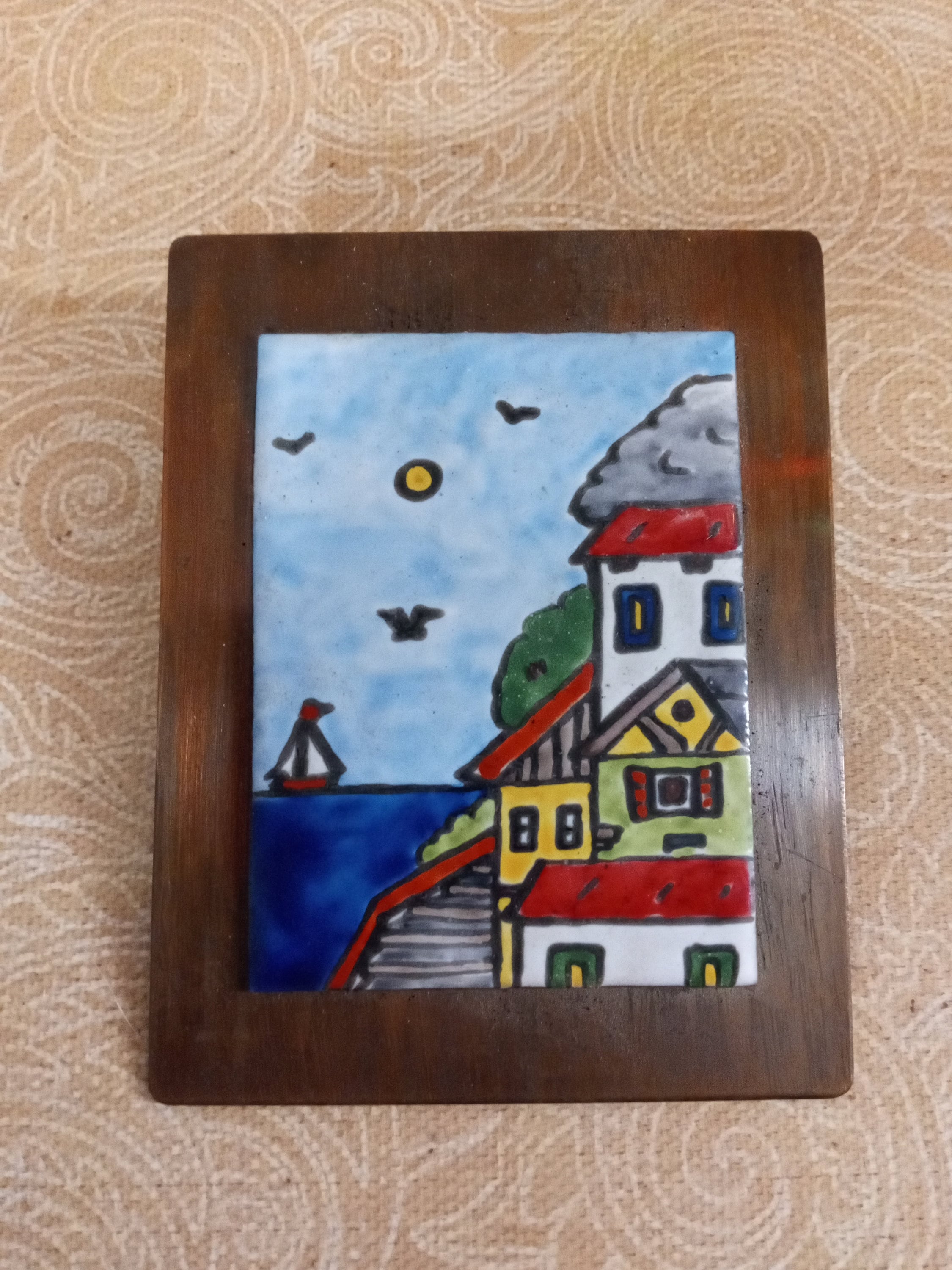 Vintage Canelo Chile Original Miniatures village View Ceramic Inlay Set ...