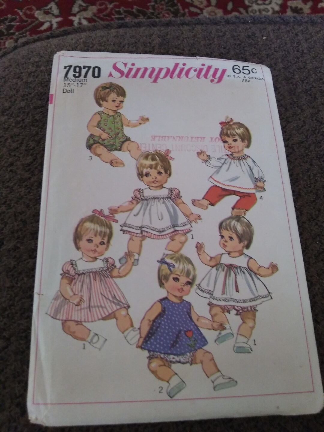 Vintage Simplicity Doll Clothes Sewing Pattern 1968 - Etsy