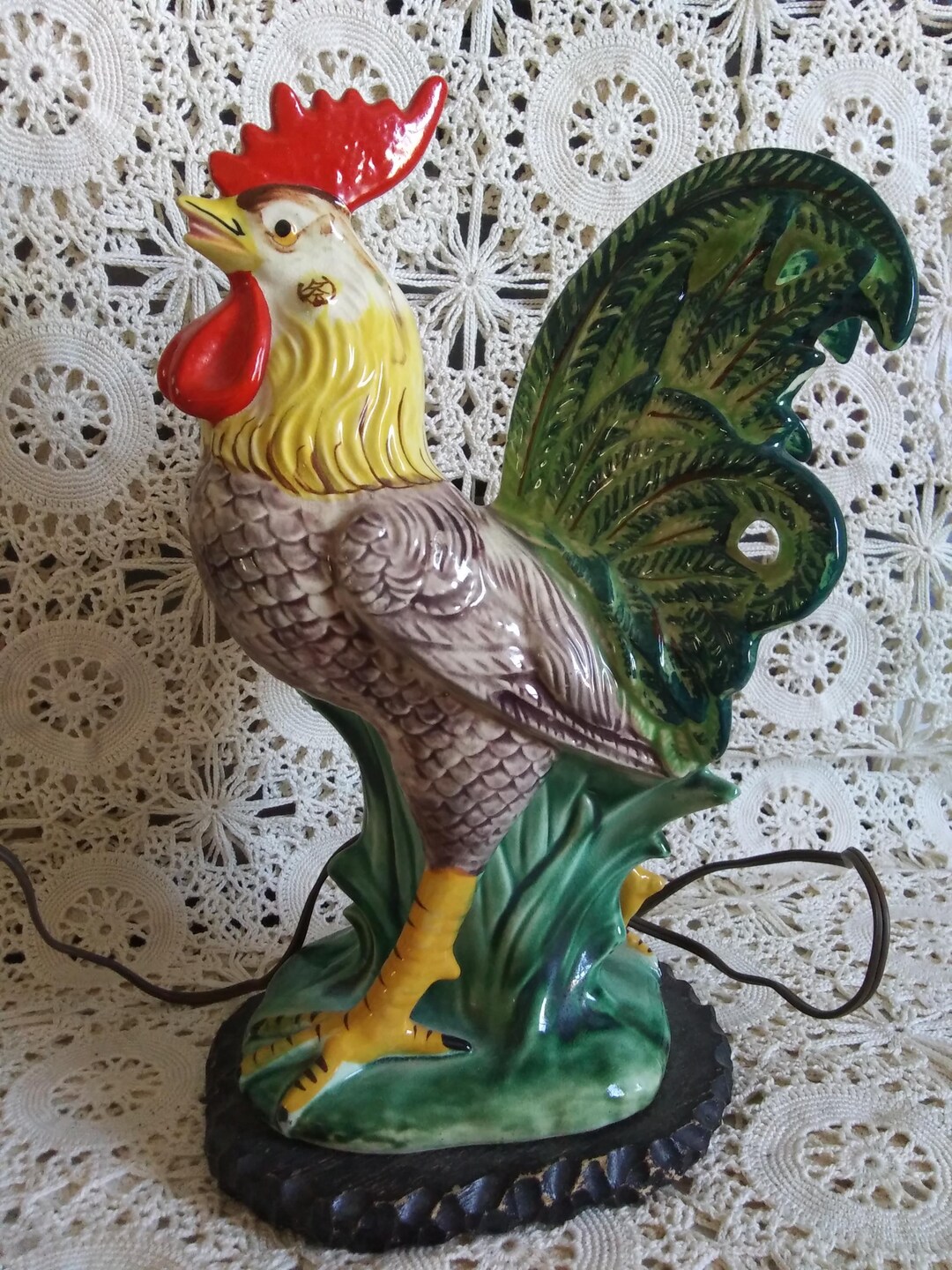 Vintage Rooster Lamp, Farmhouse Electric Lamp - Etsy