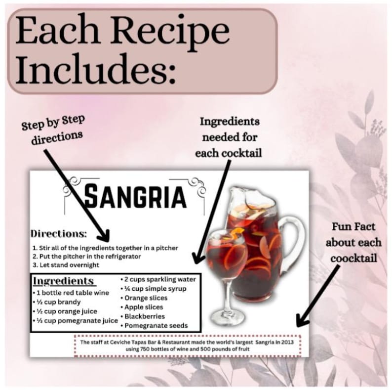 30 Cocktail Recipe Cards: Printable Drink Guide (PDF Download) - Etsy