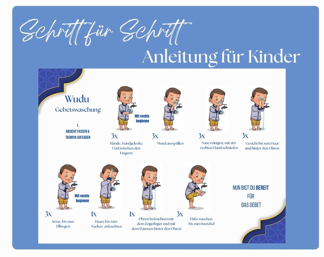 Wudu - Ablution Instructions for Children - Etsy