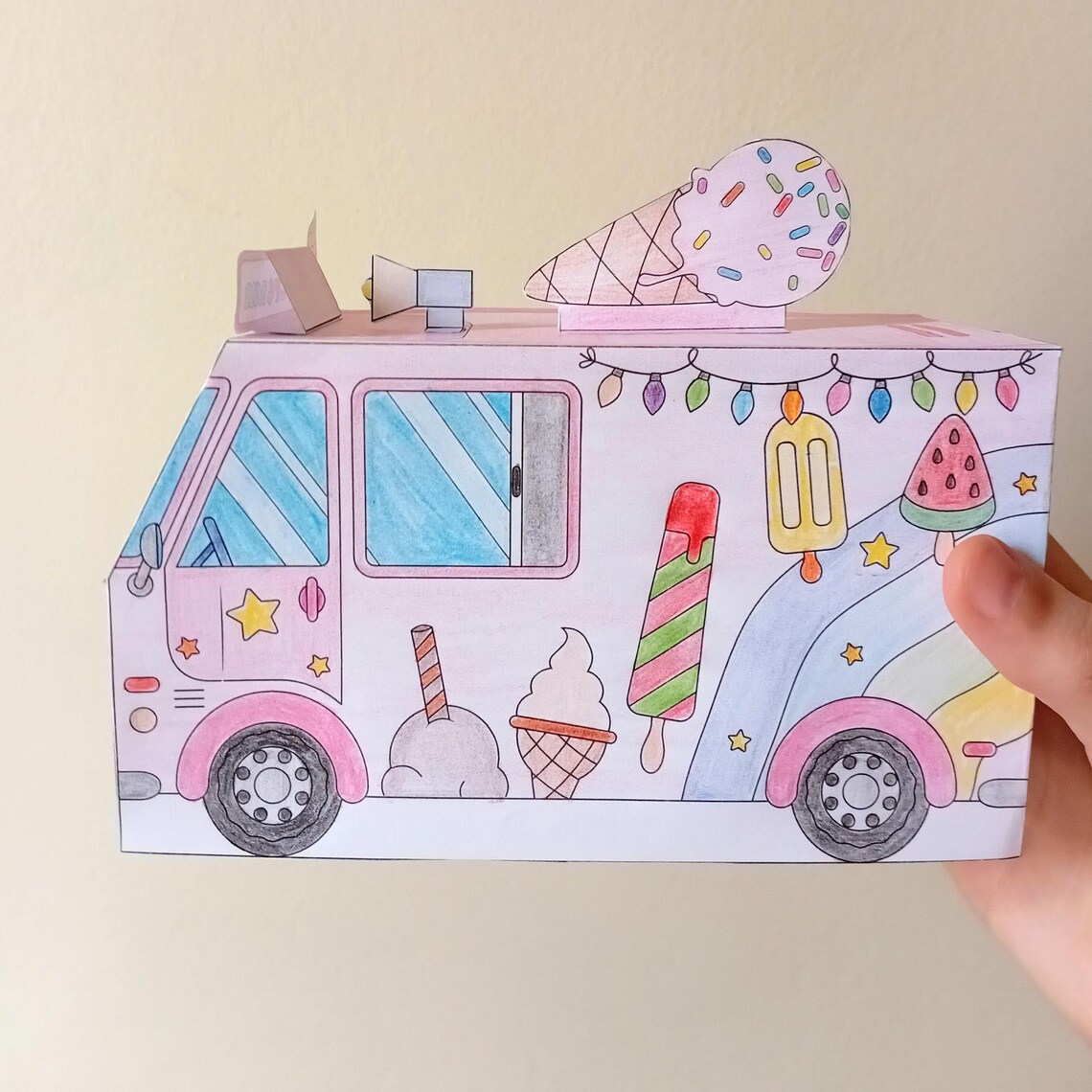 Ice Cream Truck Printable, Craft to Color & Assemble, Summer Activity ...