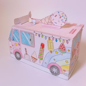 Ice Cream Truck Printable, Craft to Color & Assemble, Summer Activity ...