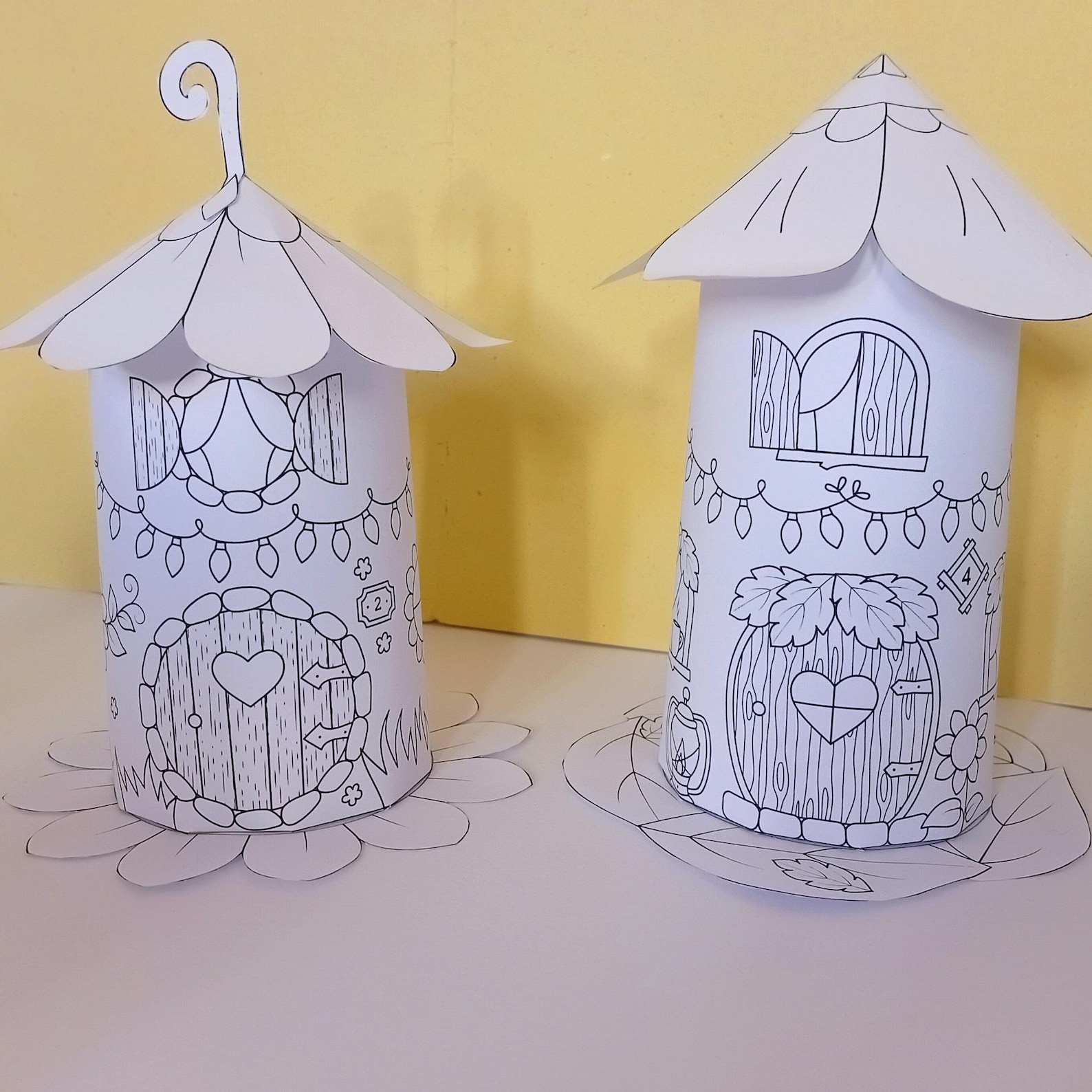 Fairy Paper Houses Printable: DIY Craft, Color & Assemble (PDF Download ...