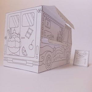 Ice Cream Truck Printable, Craft to Color & Assemble, Summer Activity ...