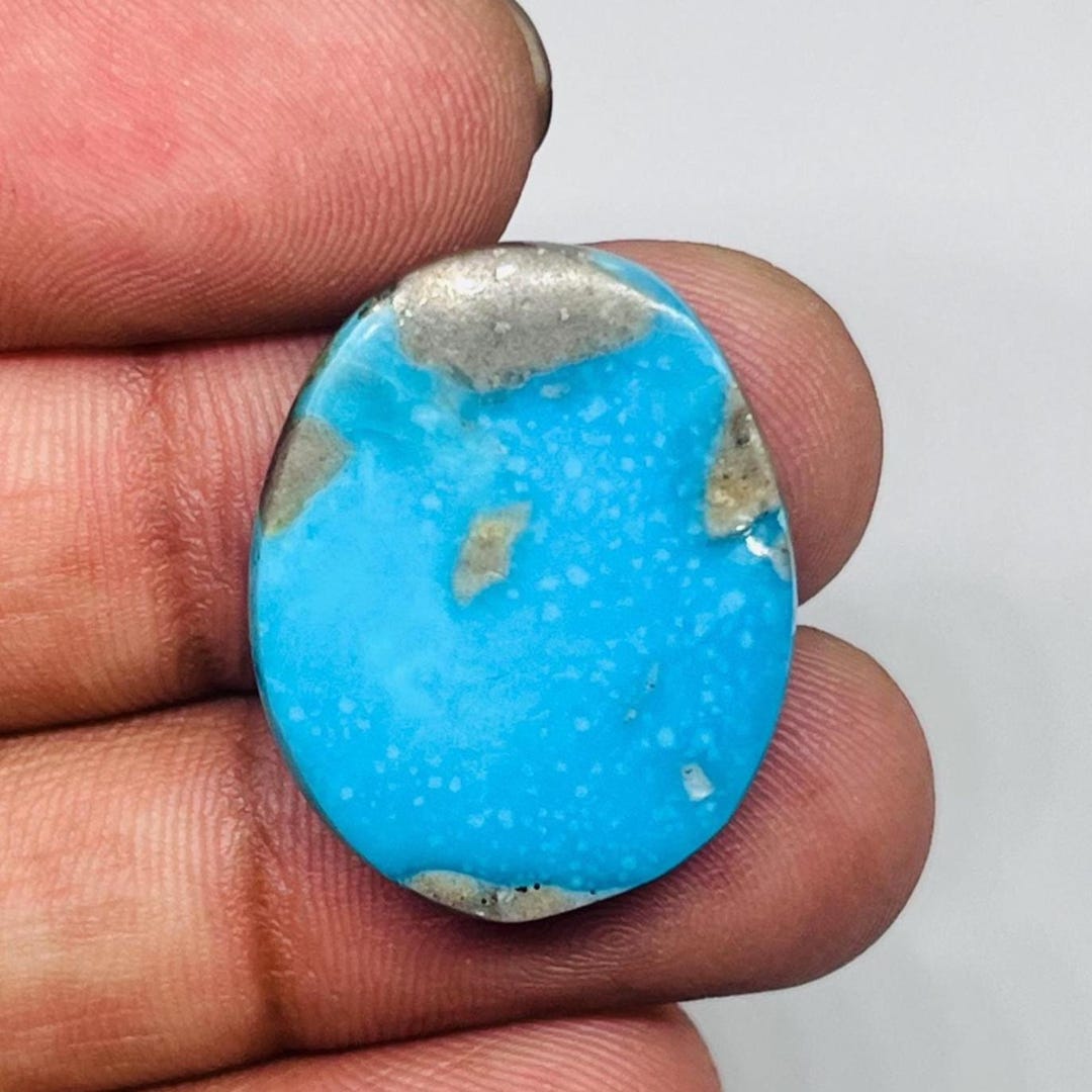 Persian Turquoise Cabochon: Oval Blue Gemstone for Jewelry Making - Etsy