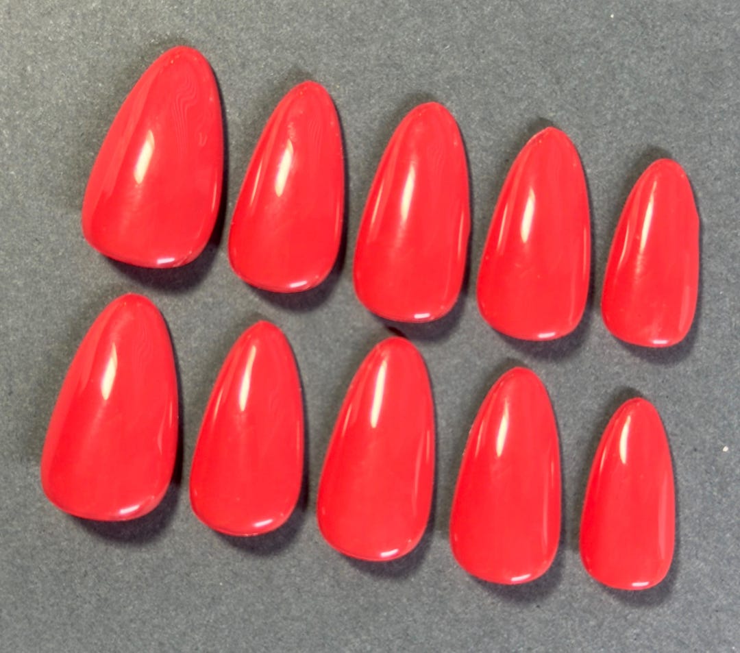 OPI Cajun Shrimp Nails | Red Orange Press on Nails | Reusable Gel Nails ...