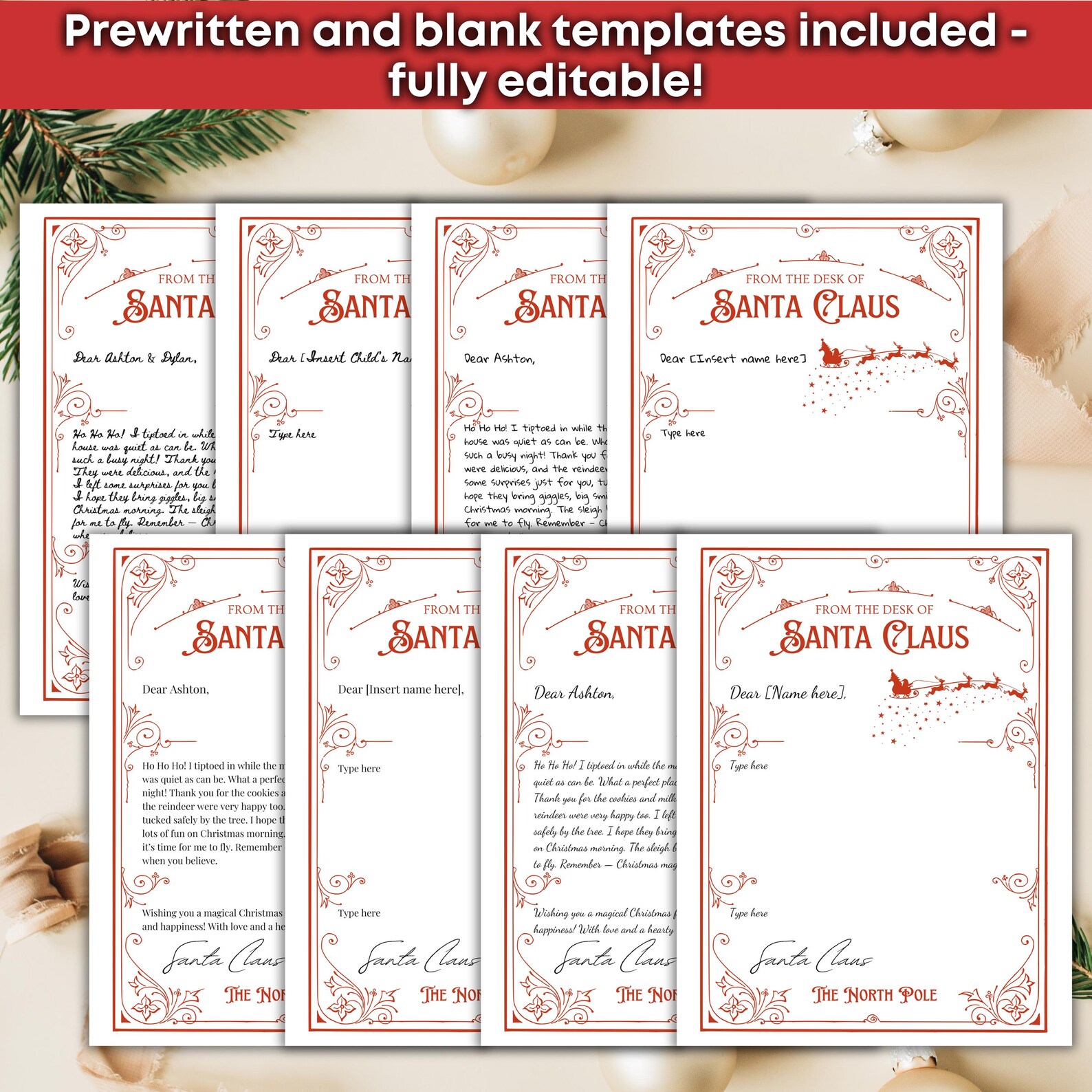 Editable Santa Letter Template | Christmas Eve Keepsake (canva) - Etsy