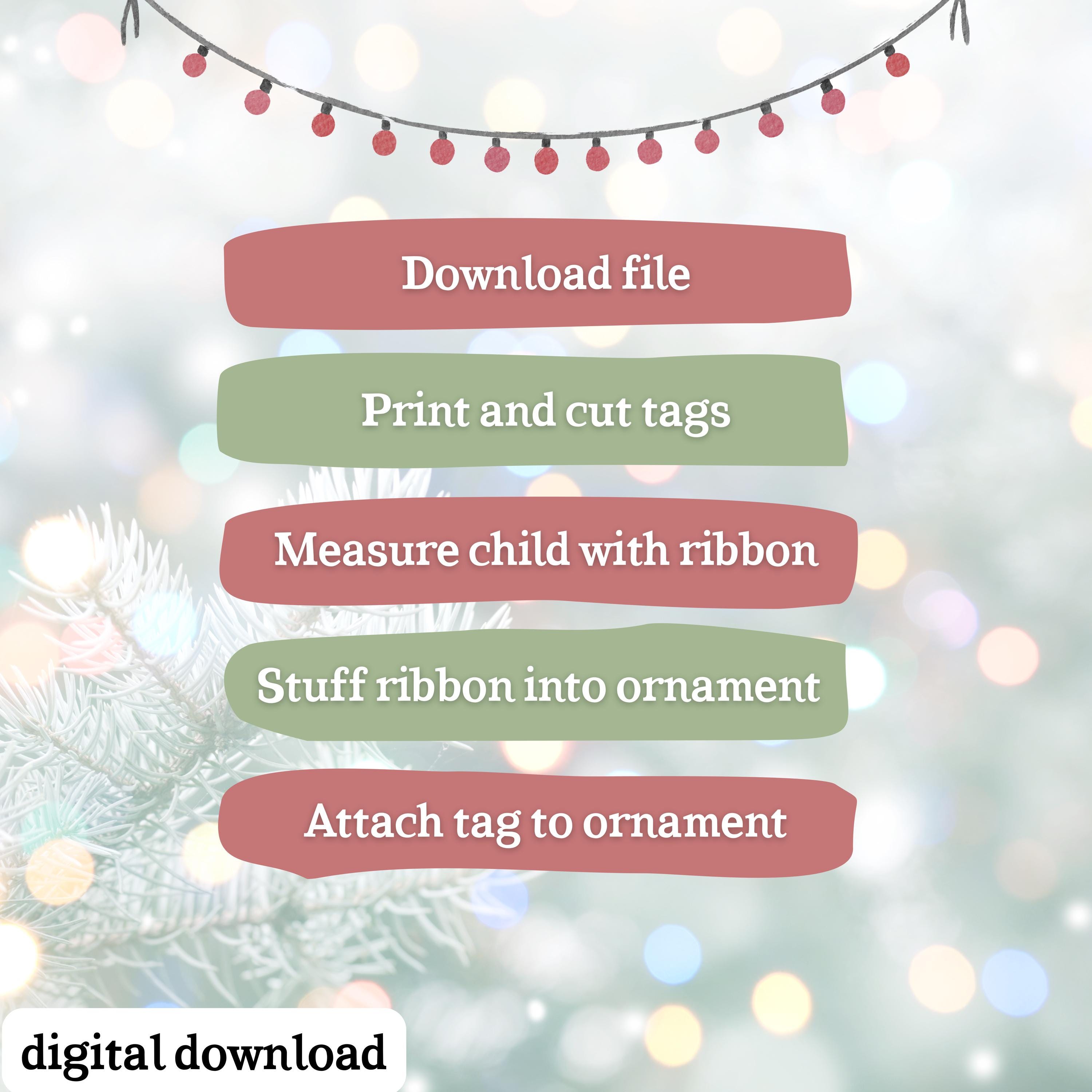 Height Keepsake Ornament Tag: Ribbon Ornament (digital Download) - Etsy