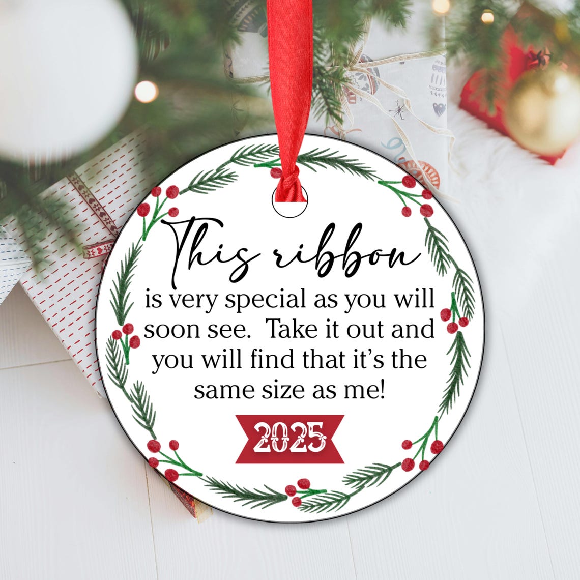 Height Keepsake Ornament Tag: Ribbon Ornament (digital Download) - Etsy