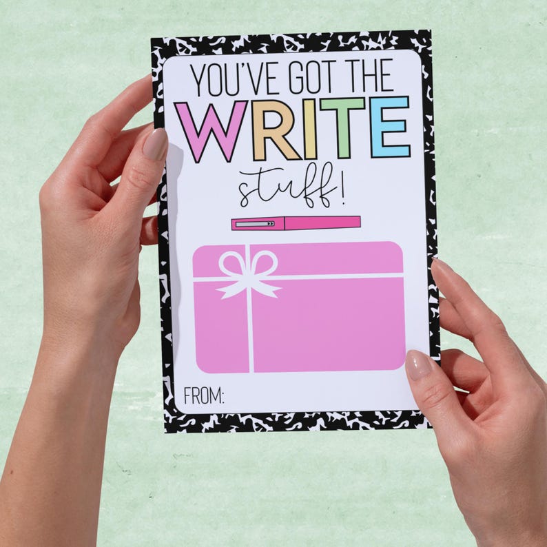 Editable First Day of School Gift Card Holder You've Got the Write ...