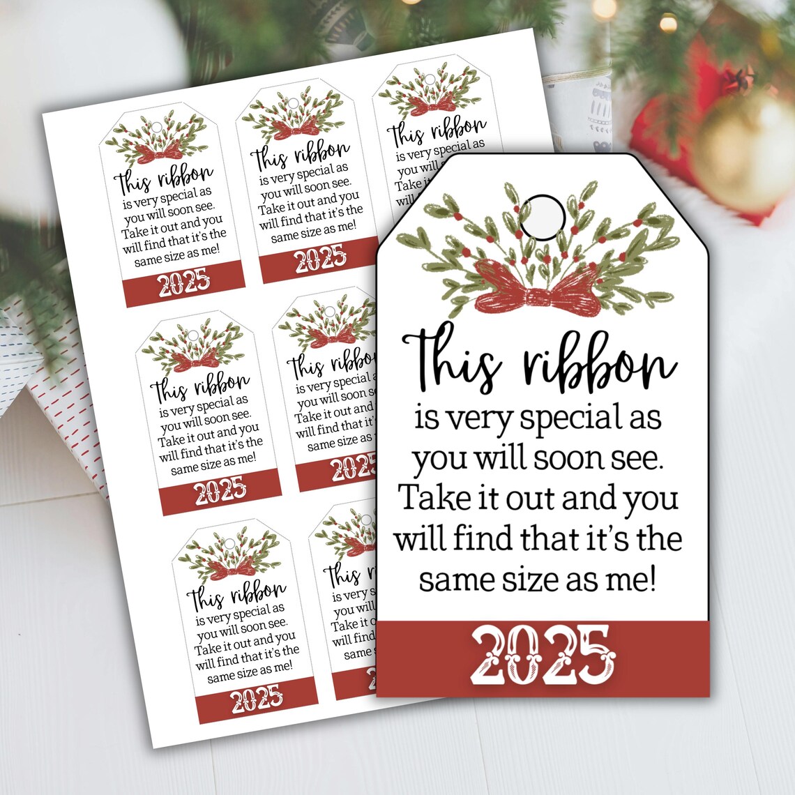 Height Keepsake Ornament Tag: Ribbon Ornament (digital Download) - Etsy