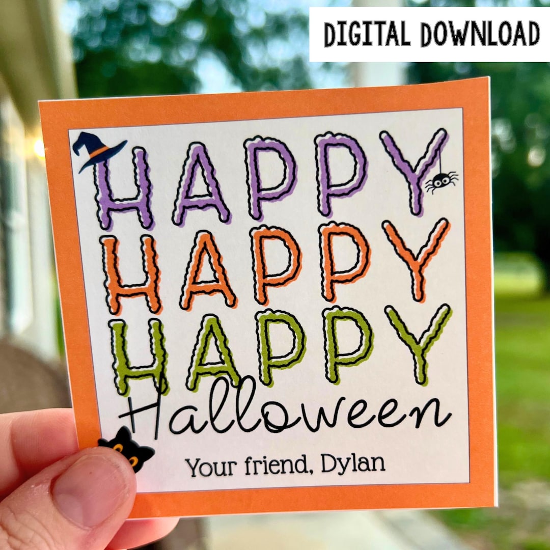 Editable Halloween Gift Tag, Printable Treat Favor Label (digital ...