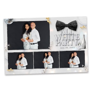 White Party Event Photo Booth Frame | PNG | 1x3 Postcard | LHC16C - Etsy