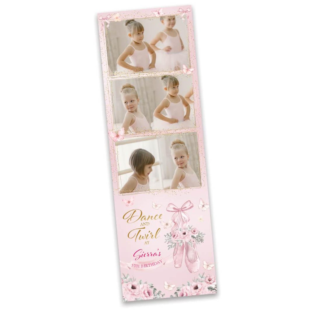 Twirling Ballerina Pink Dance Photo Frame | PSD | 2x6 Photo Strip ...