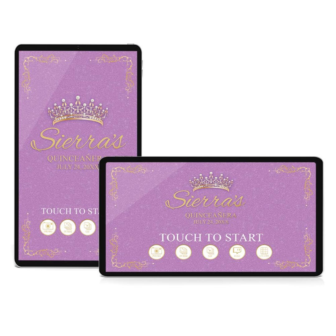 Quinceañera Gold Crown iPad Welcome Screens, Radiant Orchid Birthday ...