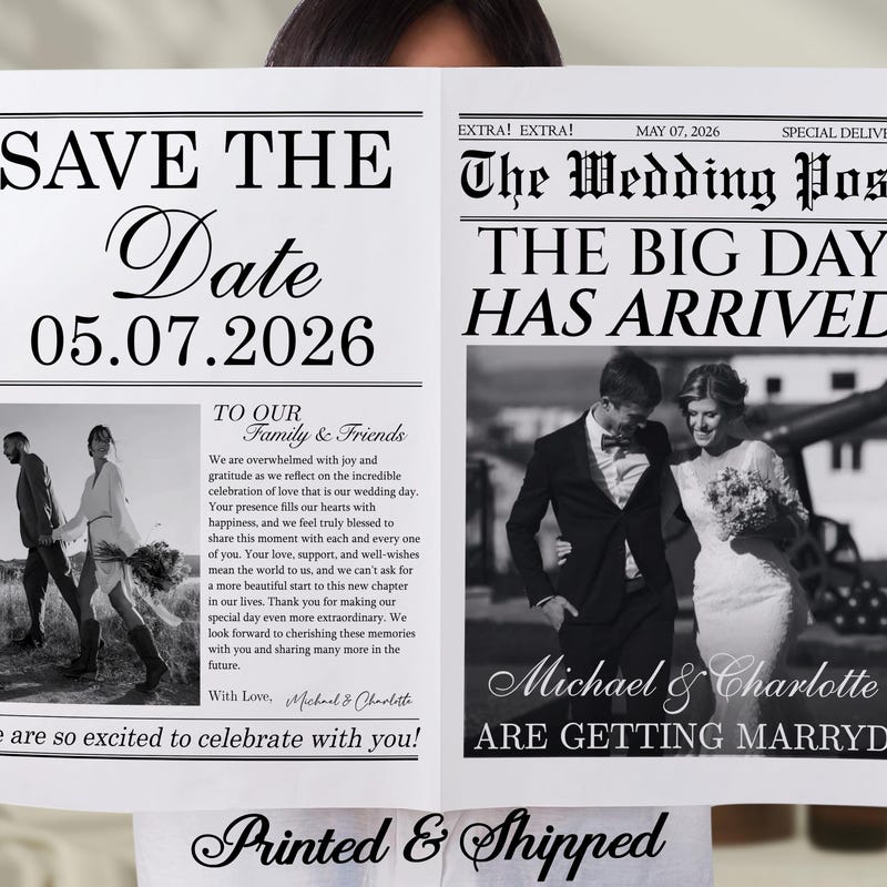 Wedding Newspaper - Etsy