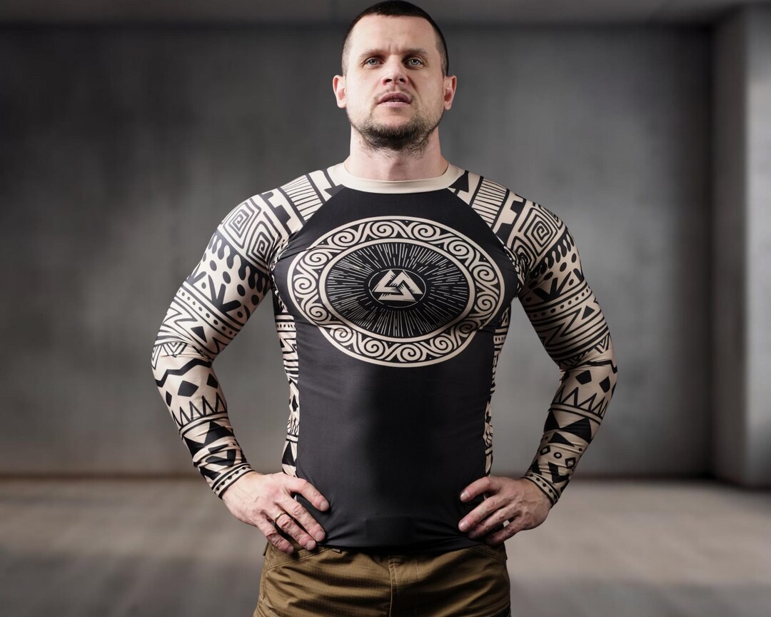Viking Valknut Tactical Rash Guard, Men's Military Compression Shirt ...
