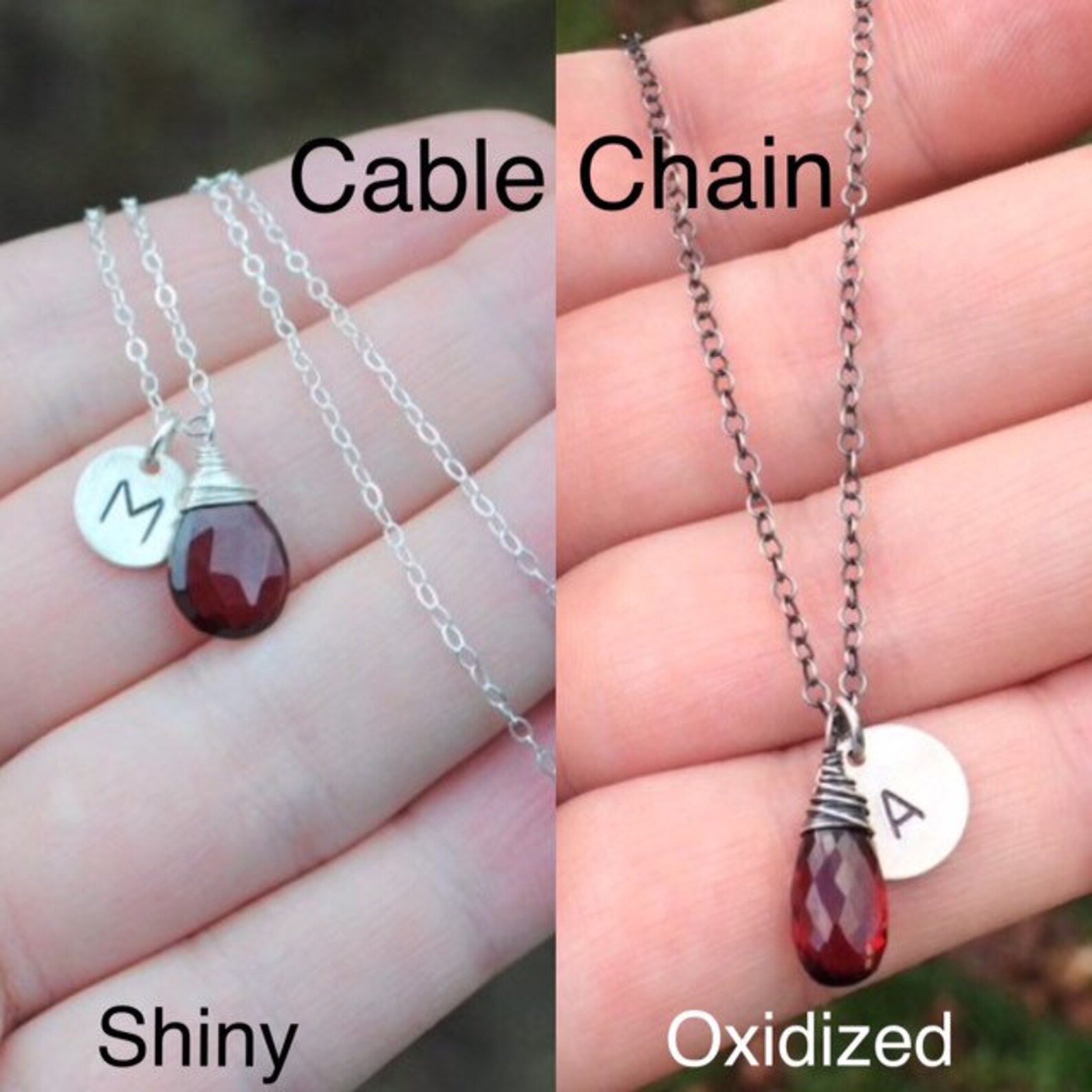 Personalized January Birthstone Necklace Sterling Silver - Etsy
