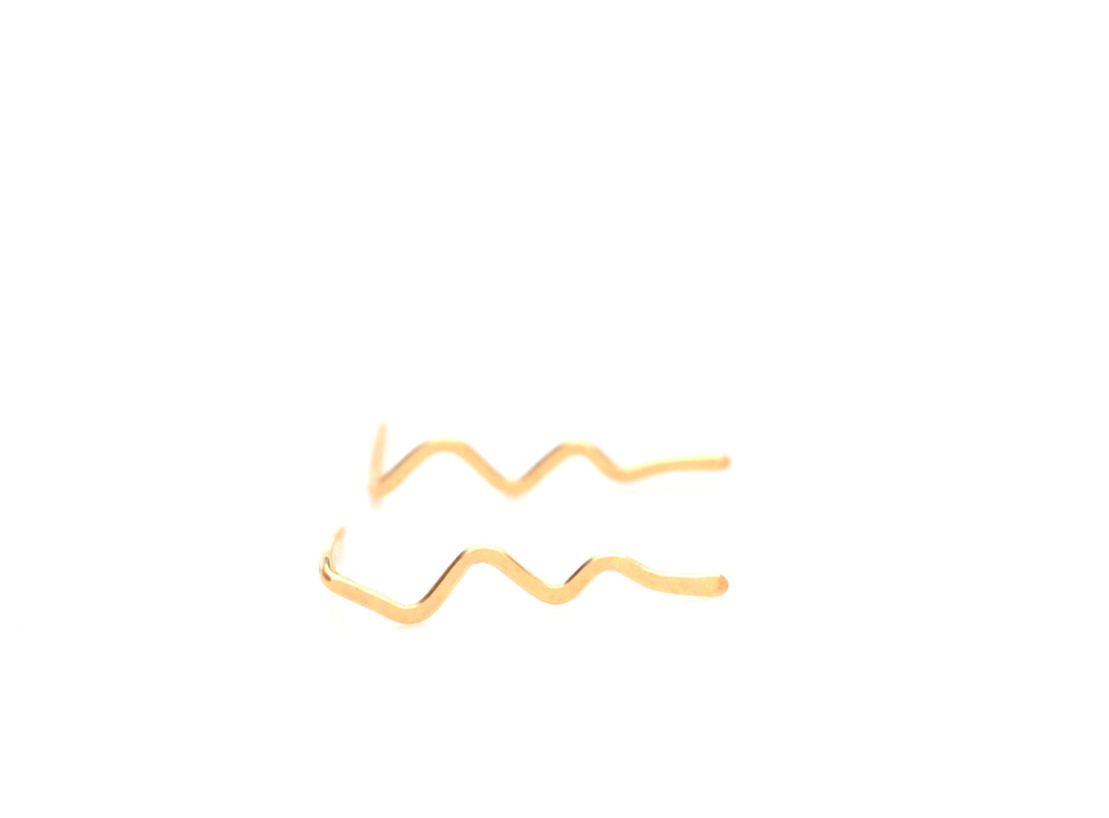 Gold Squiggle Earrings Petite Gold Minimalist Post Earrings - Etsy