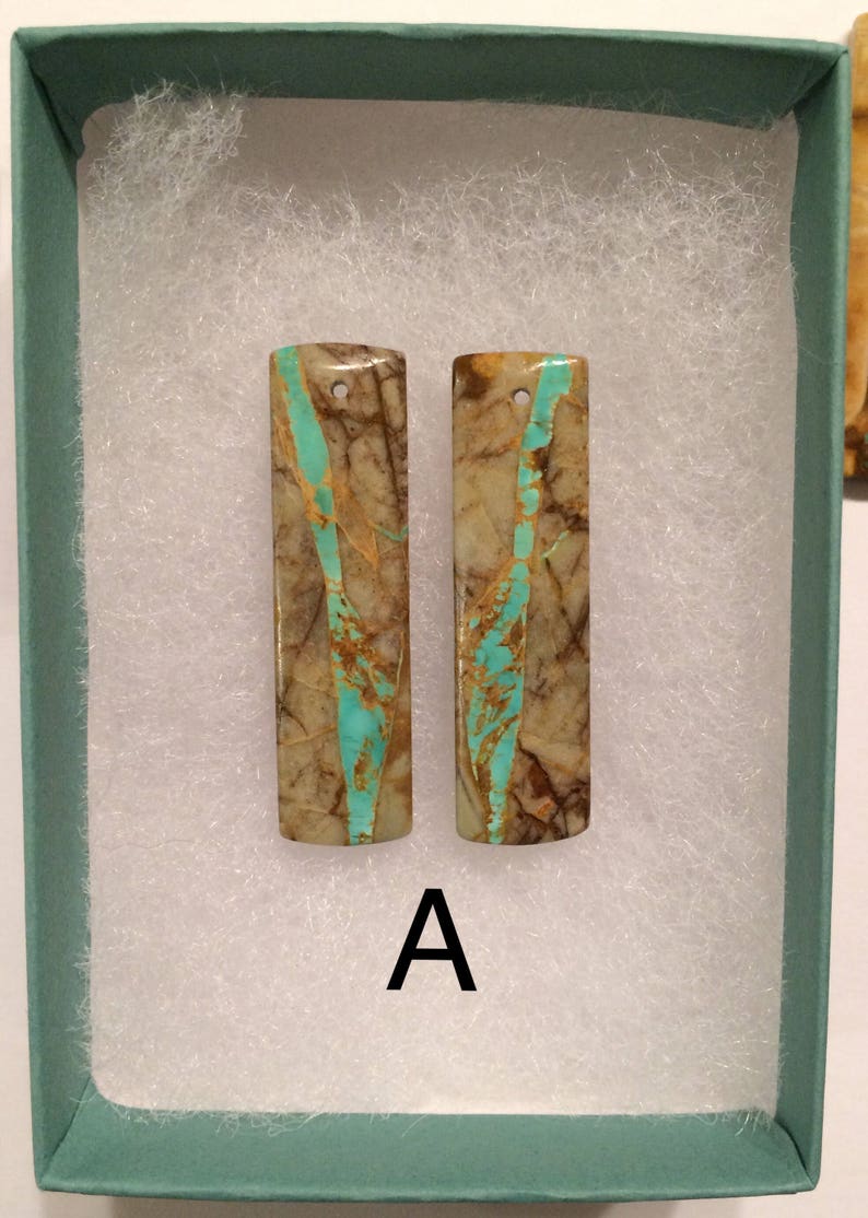 Natural Turquoise Earrings Genuine Royston Ribbon Turquoise | Etsy