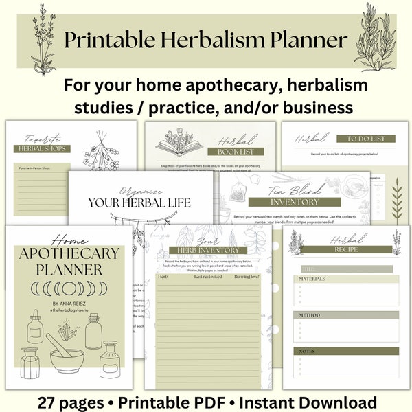 Printable Herbalist Planner Natural Healing Journal - Etsy Canada