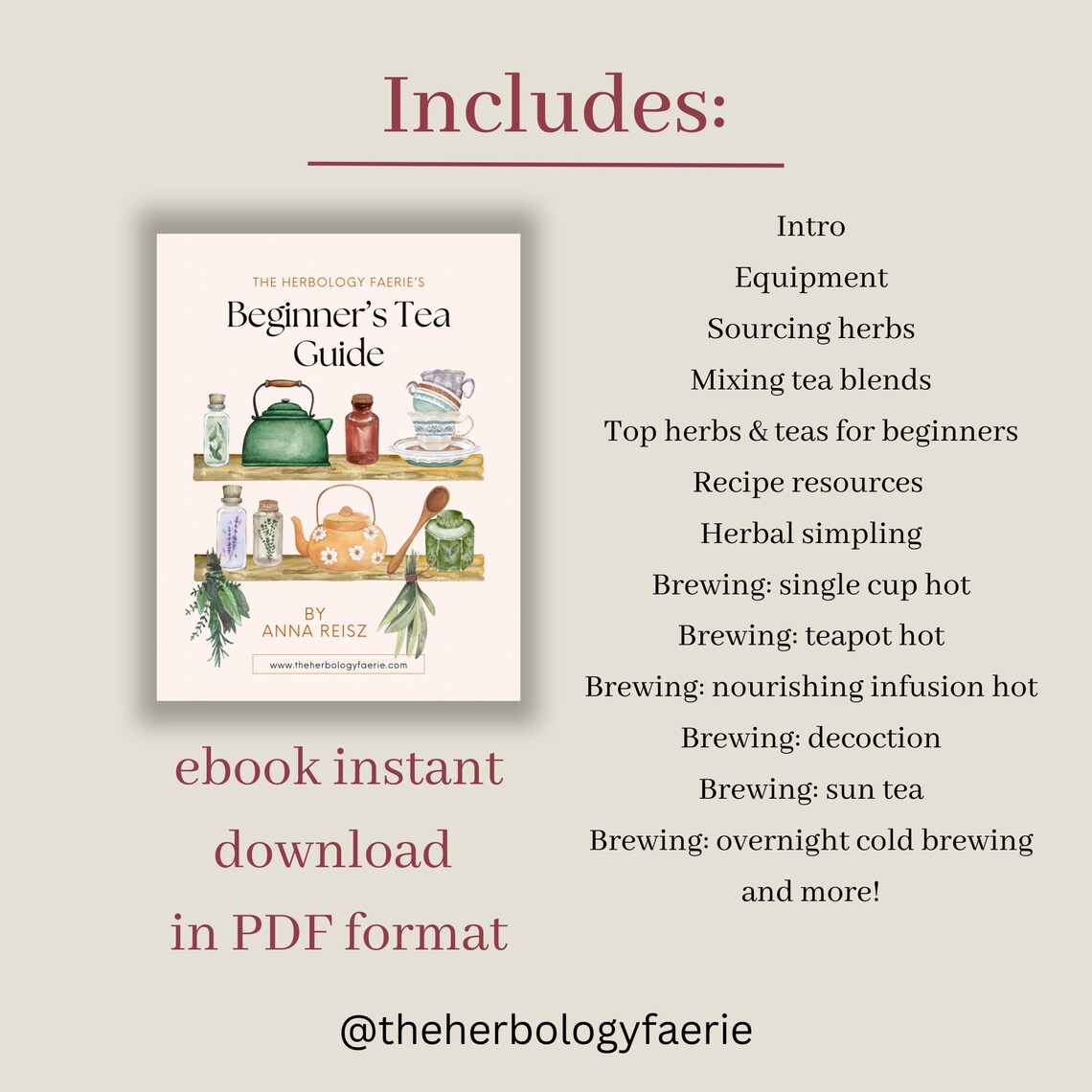 Beginners Tea Guide Ebook PDF by the Herbology Faerie Digital Download ...