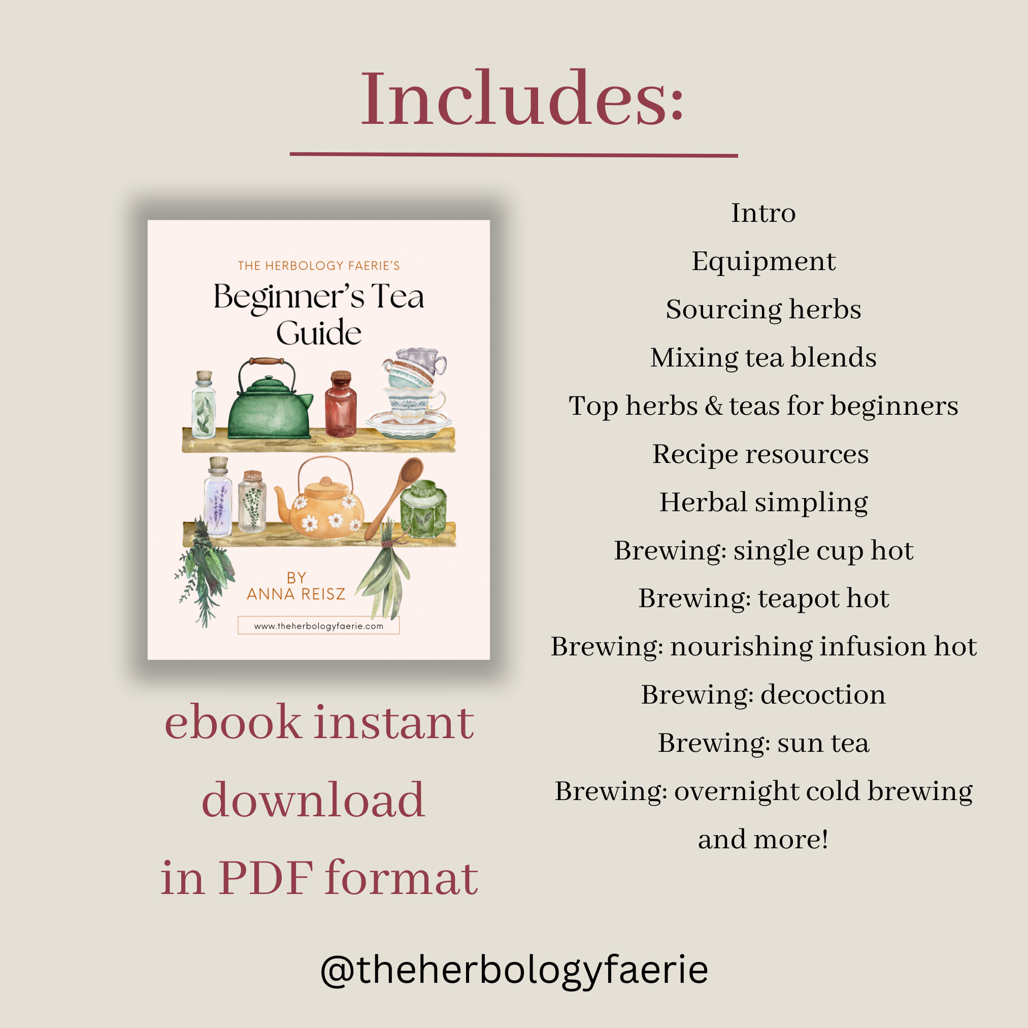 Beginners Tea Guide Ebook PDF by the Herbology Faerie Digital Download ...