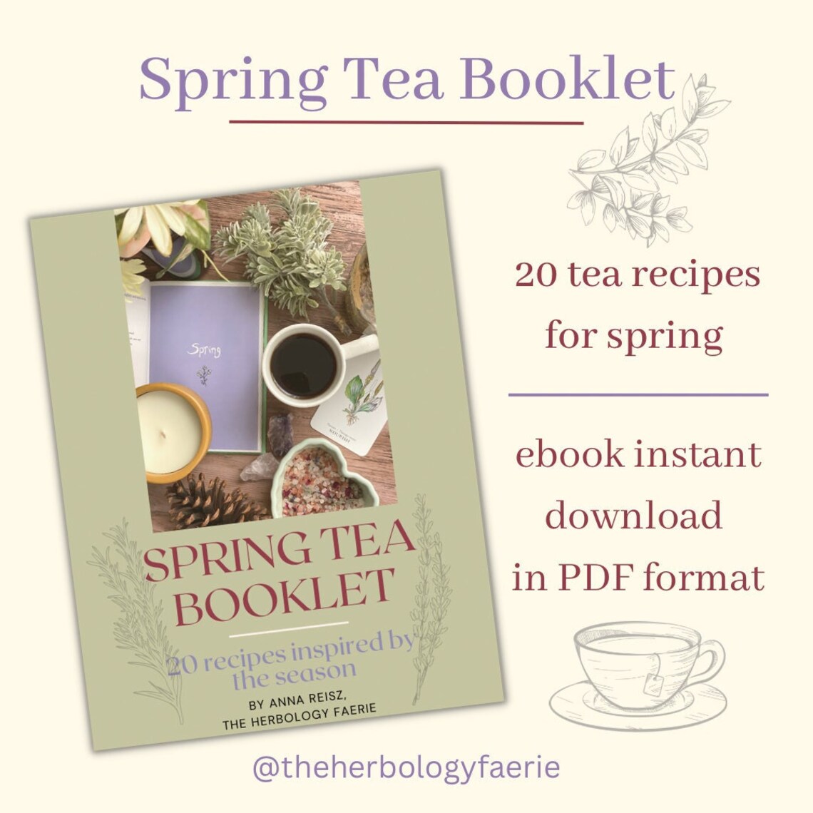 Spring Tea Recipe Booklet by the Herbology Faerie Herbal Tea Recipe ...