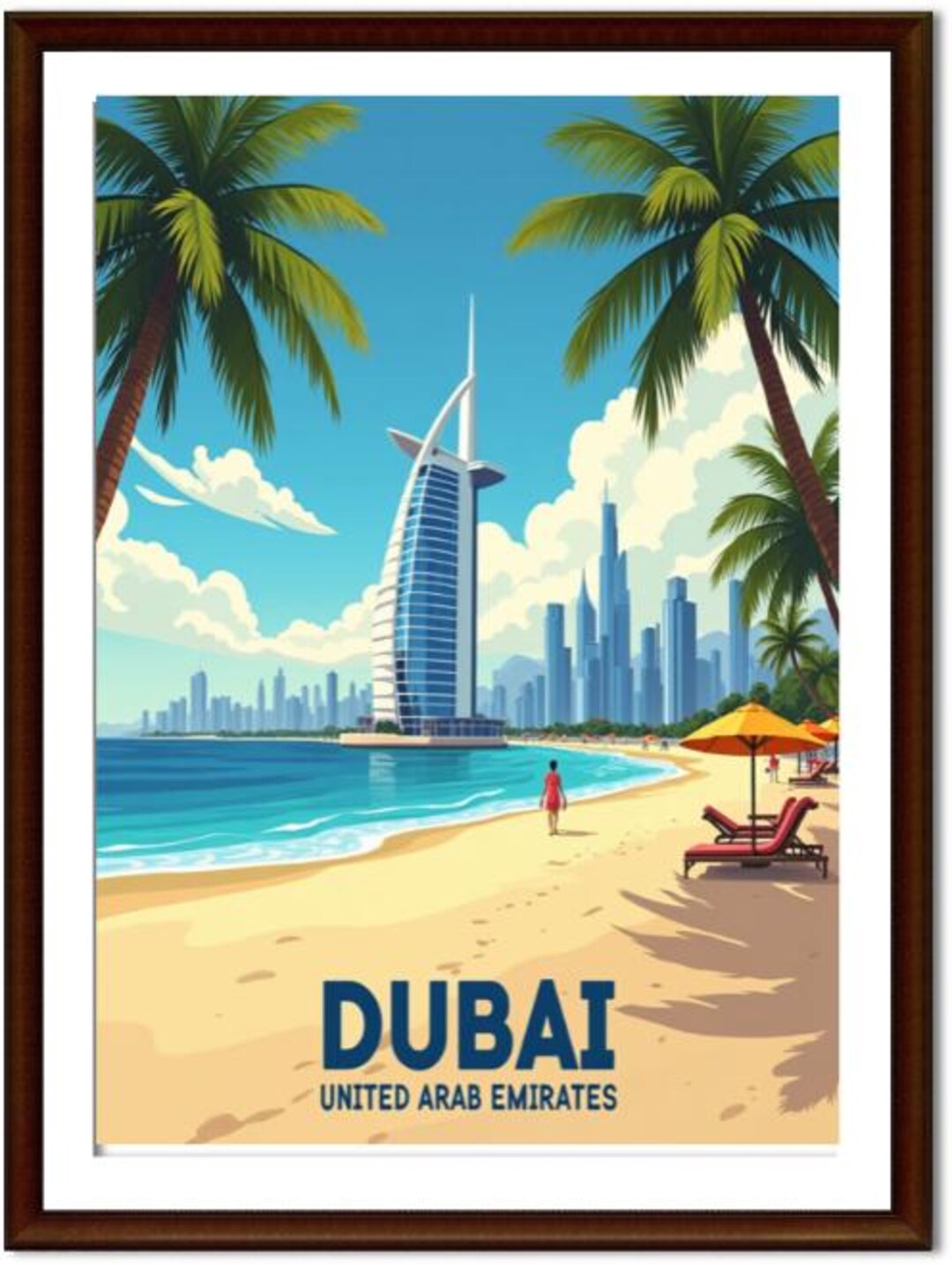 Dubai Travel Print - United Arab Emirates, Dubai Poster, United Arab ...