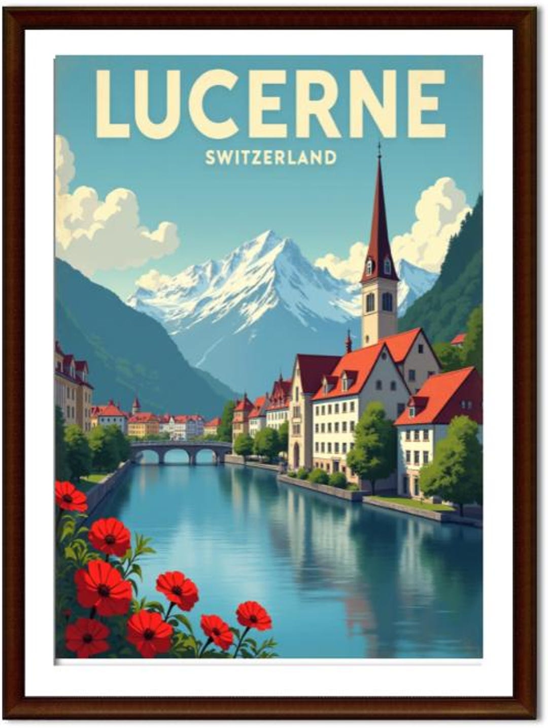 Lake Lucerne Travel Print, Wall Art Lake Lucerne, Wall Hanging Home ...