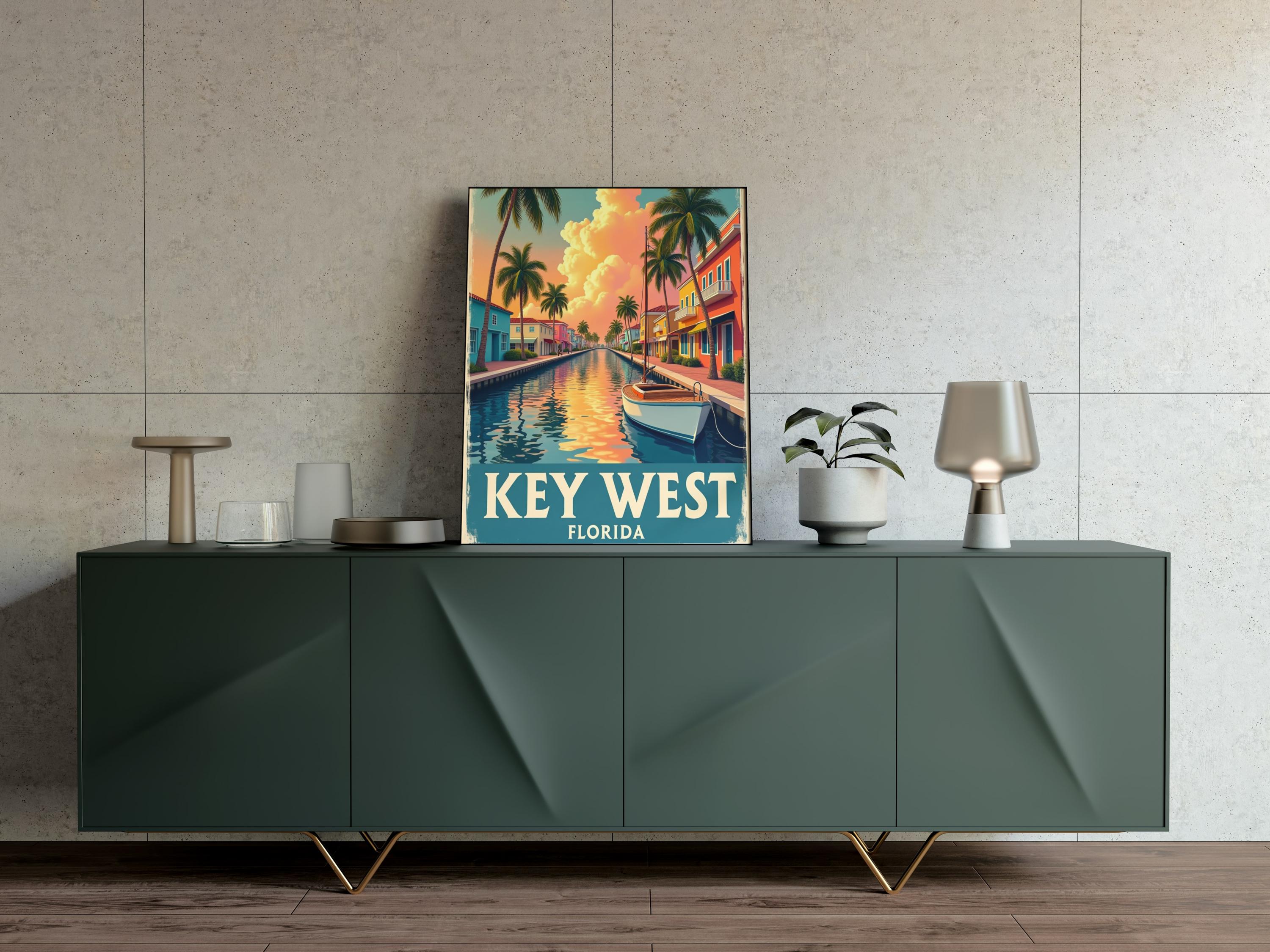 Key West Travel Print, Wall Art Key West, Wall Hanging Home Décor, Key ...