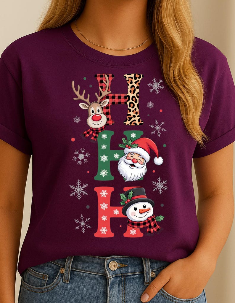 Christmas Clipart PNG: Reindeer, Santa, Plaid Letters (digital Download ...