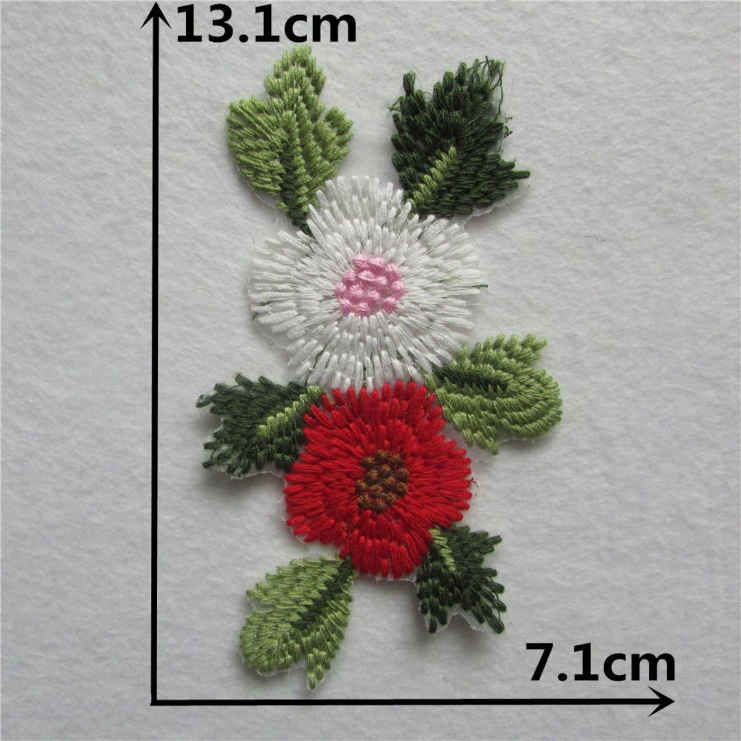 Poppy Flower Applique Embroidery Sewing on Patches Sewing . - Etsy