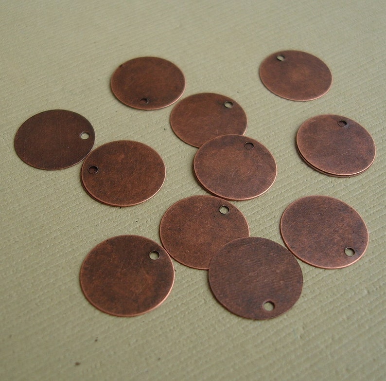 100pcs Copper Color Flat Round Blank Disc 12mm. - Etsy