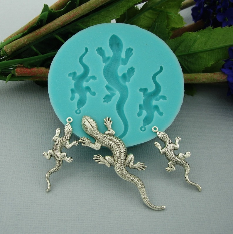 Lizards Set Silicone Mold Flexible Silicone Mould for Crafts, Jewelry ...