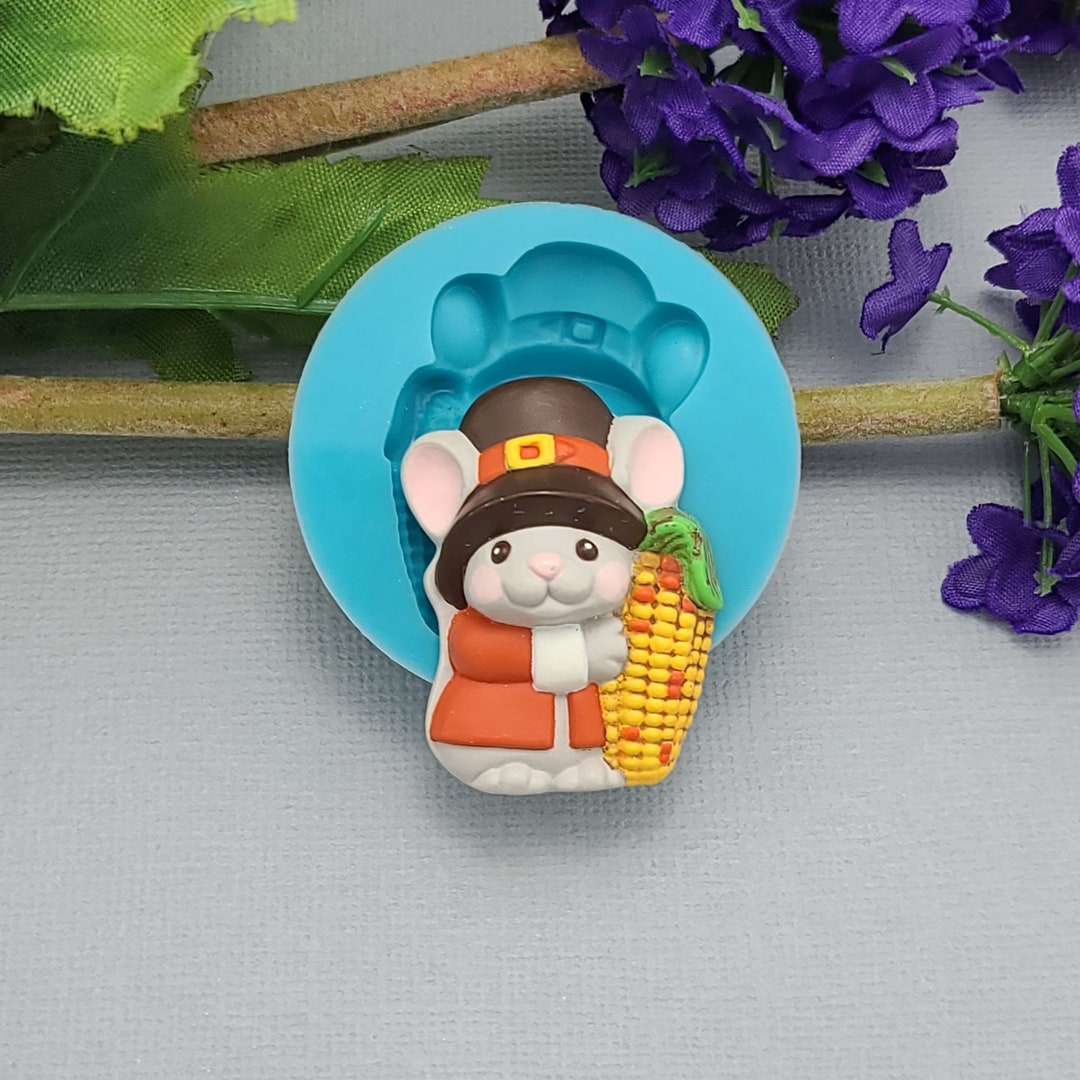 Thanksgiving Pilgrim Mouse With Corn Silicone Mold Jewelry Making Resin ...