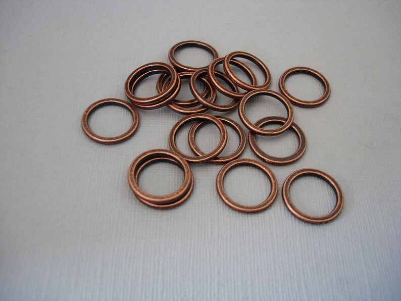 30 Pcs of Antique Copper Zinc Alloy Rings 15mm, Zinc Alloy Circle Links ...