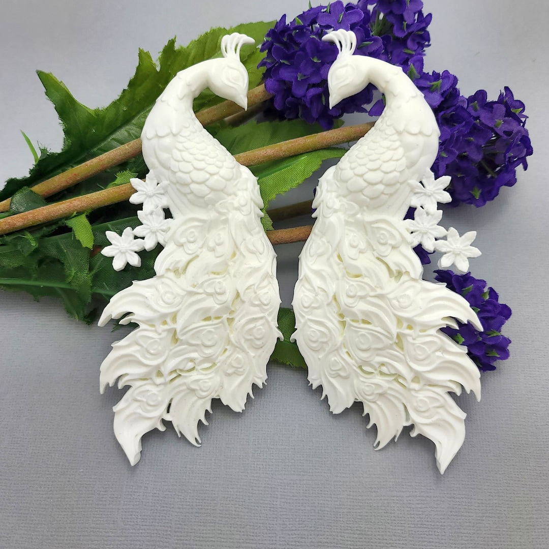 Peacock Silicon Mold Flexible Resin Scrapbooking, Cake Decorating ...