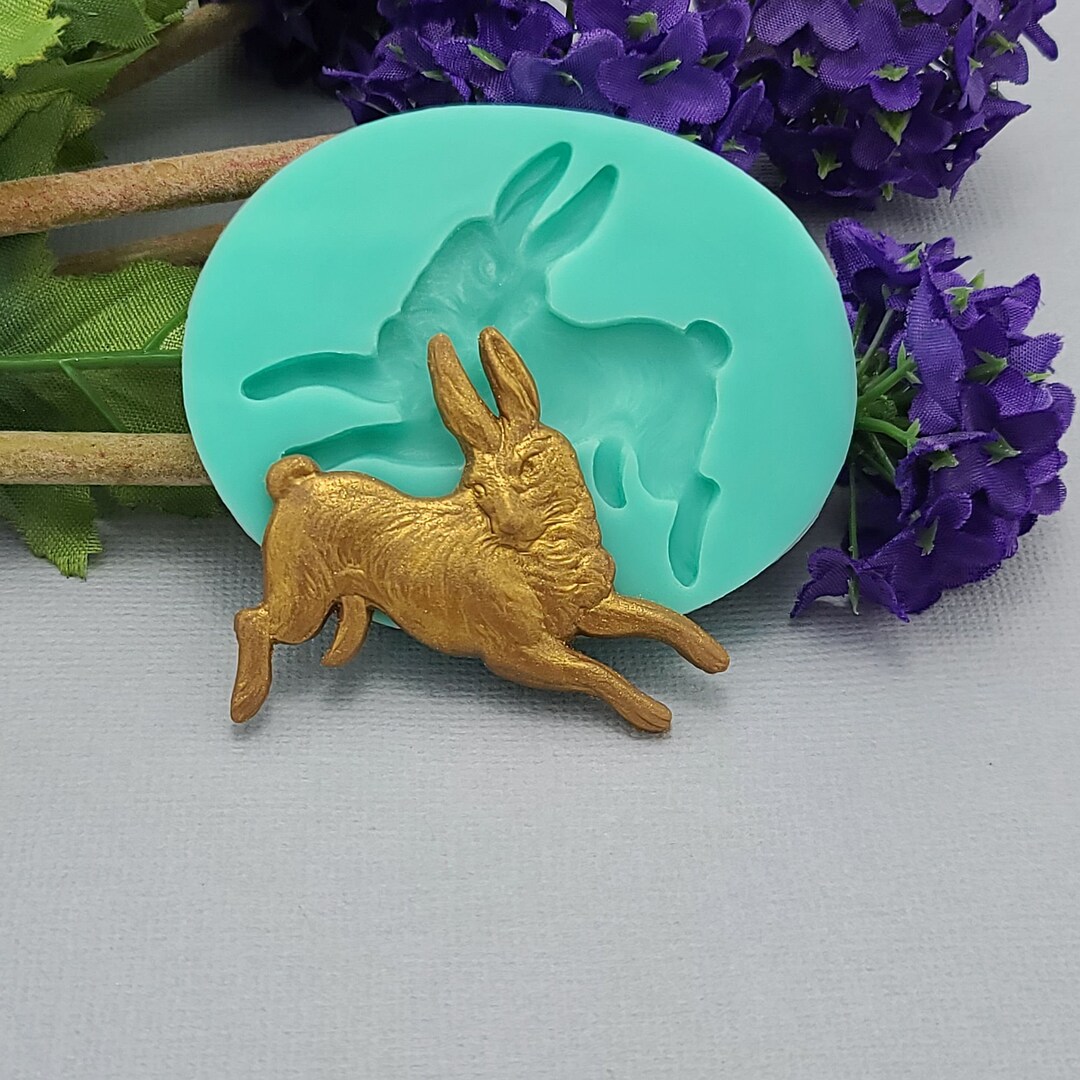 Silicone Mold Running Rabbit Flexible for Crafts, Jewelry, Resin ...