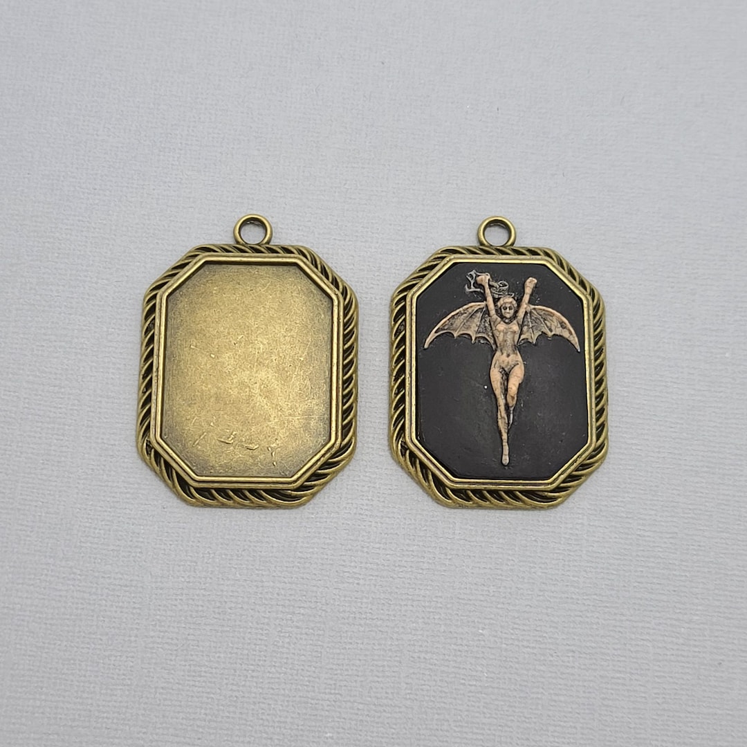 2pcs- Antique Brass Octagon Cabochons Vintage Cameos Frame Settings ...
