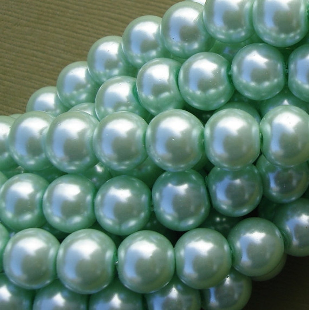 Pearl Glass Beads Aqua- 6mm- 32inch Strand. - Etsy