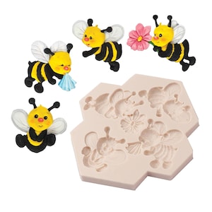 Cute Bees Silicon Mold Flexible Silicone Mould for Crafts, Jewelry ...