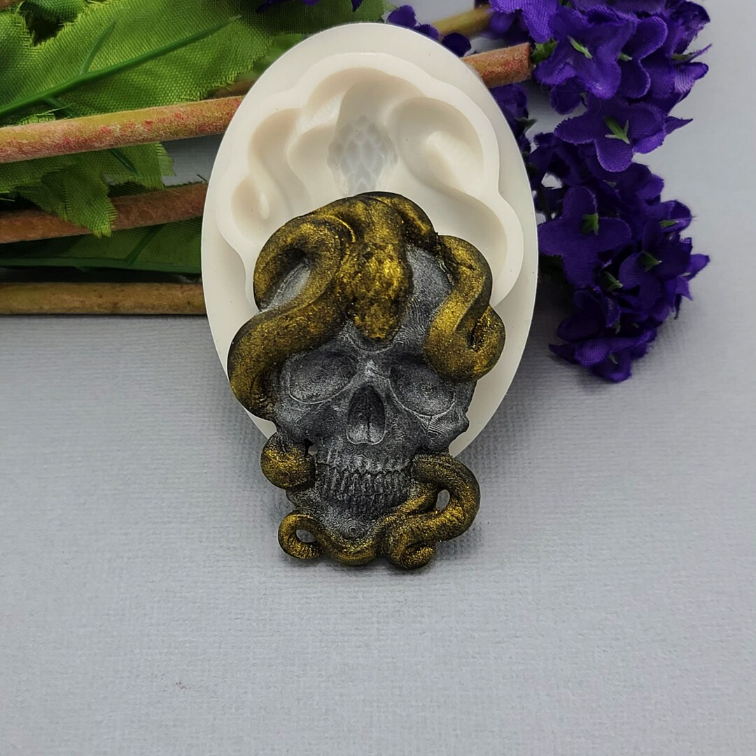 Skull and Snake Silicon Mold Flexible Silicone Mould for Crafts ...