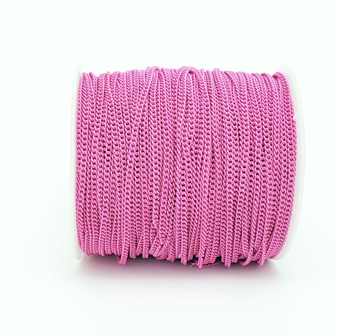 Hot Pink Electroplated Twist Curbe Chain Colored Chain-15 Ft. - Etsy