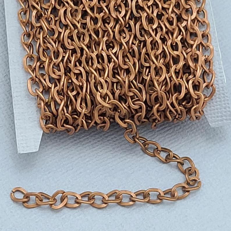15ft Spool-antique Copper Color Twist Flat Chain-5.5x4mm. - Etsy