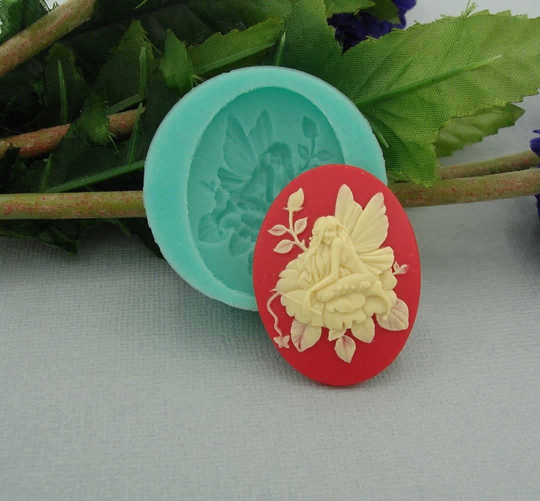 Silicon Mold Fairy on Flower Flexible for Crafts, Jewelry, Resin ...