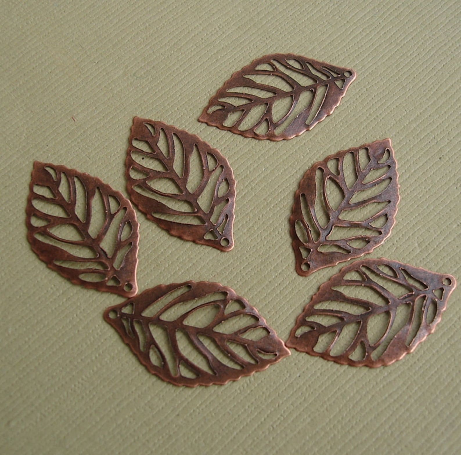 20pcs-pendant Leaf Copper 25x15mm. - Etsy